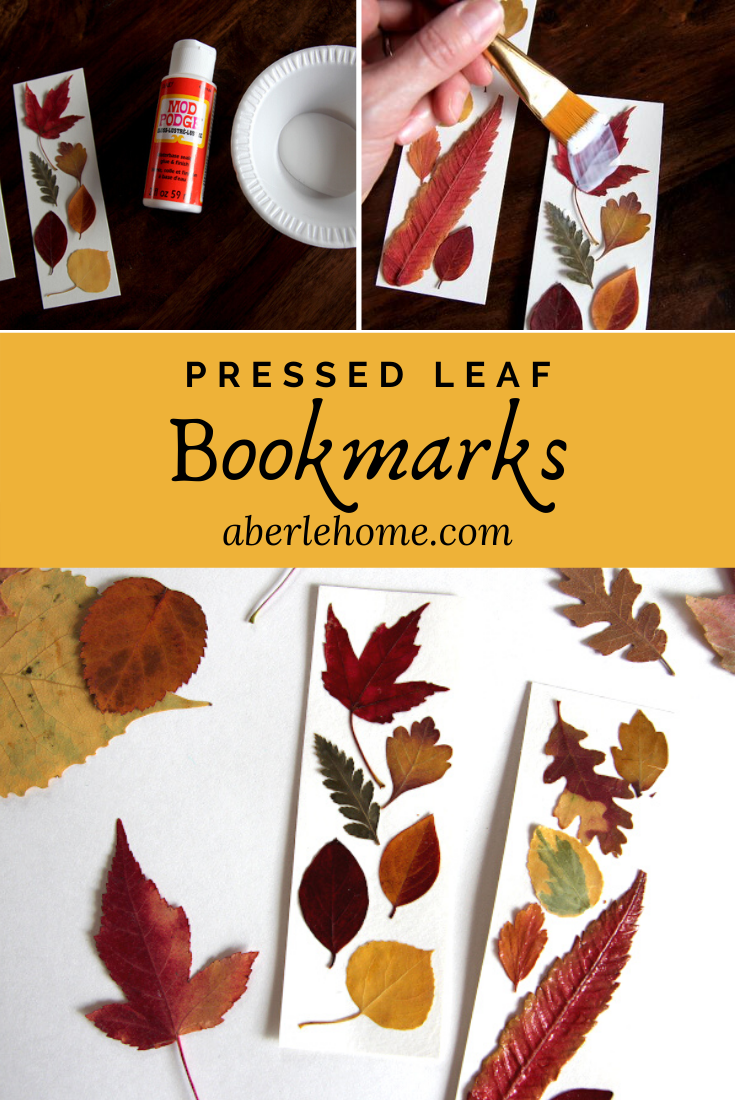 Pressed Leaf Bookmarks for Fall - Aberle Home